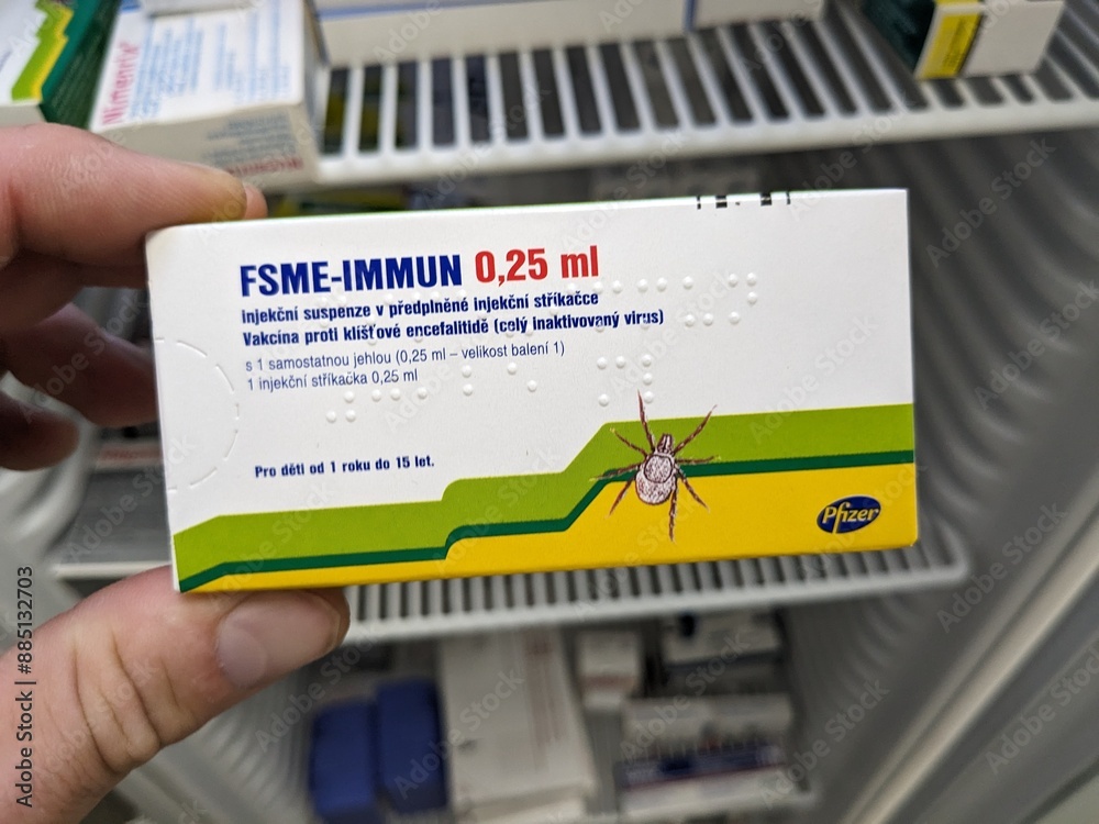 Prague, Czech Republic - July 10 2024: FSME-IMMUN box of vaccine for ...