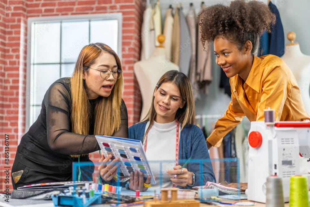 Collaboration and creativity in fashion design of teamwork, three ...