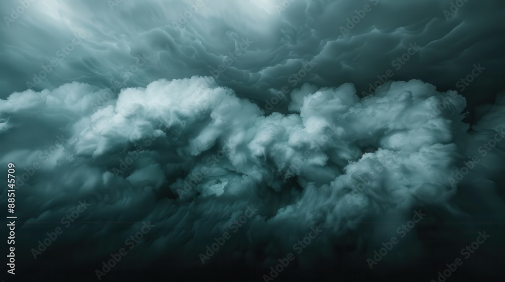 An ominous and heavy formation of dark storm clouds building up in the ...