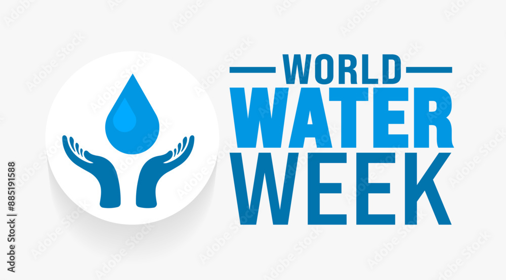 World Water Week is observed every year in August. Holiday concept ...