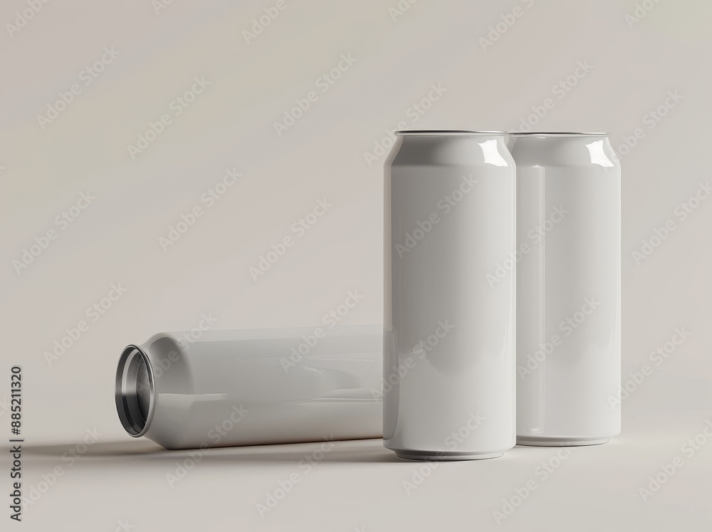 Isolated "blank" white collapsible beer can koozie mockup isolated in ...