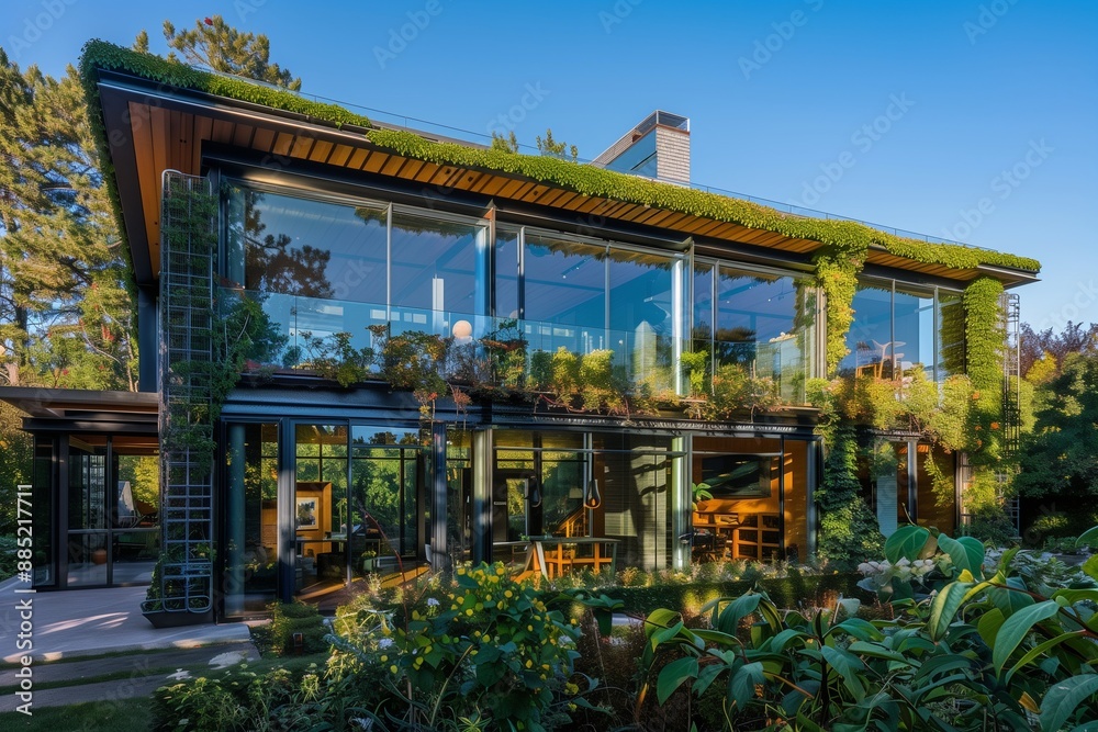 A stylish, net-zero energy home featuring passive solar design, with ...