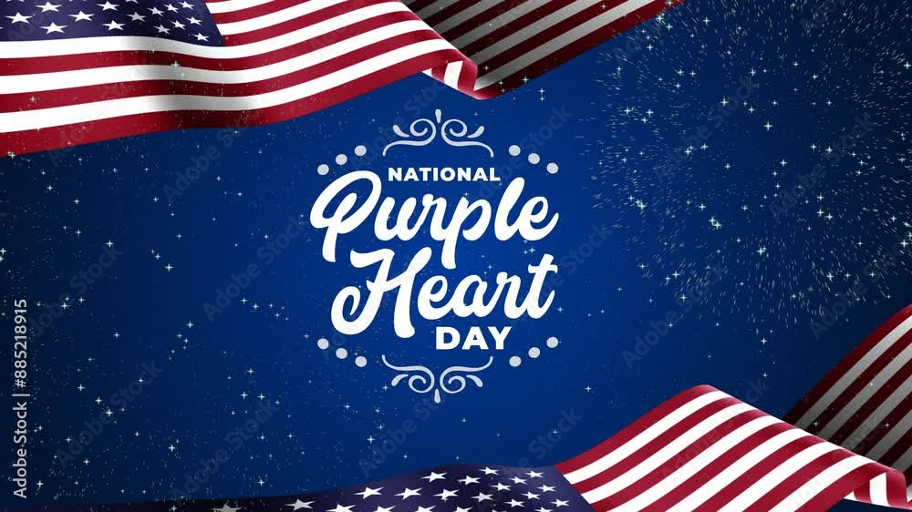 National Purple Heart Day. Handwritten animation of Purple Heart Day on ...