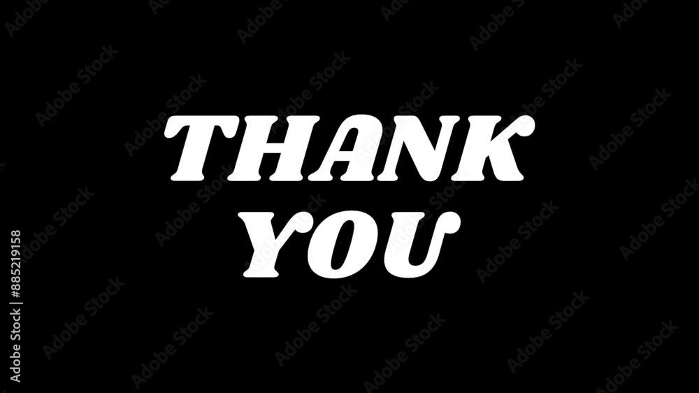 Black and white hand drawn thank you animation of frame by frame fluid ...