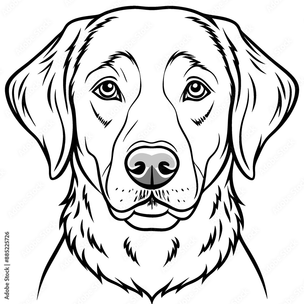 Labrador breed, Outline black image of a dog, PNG drawing of a dog, dog ...