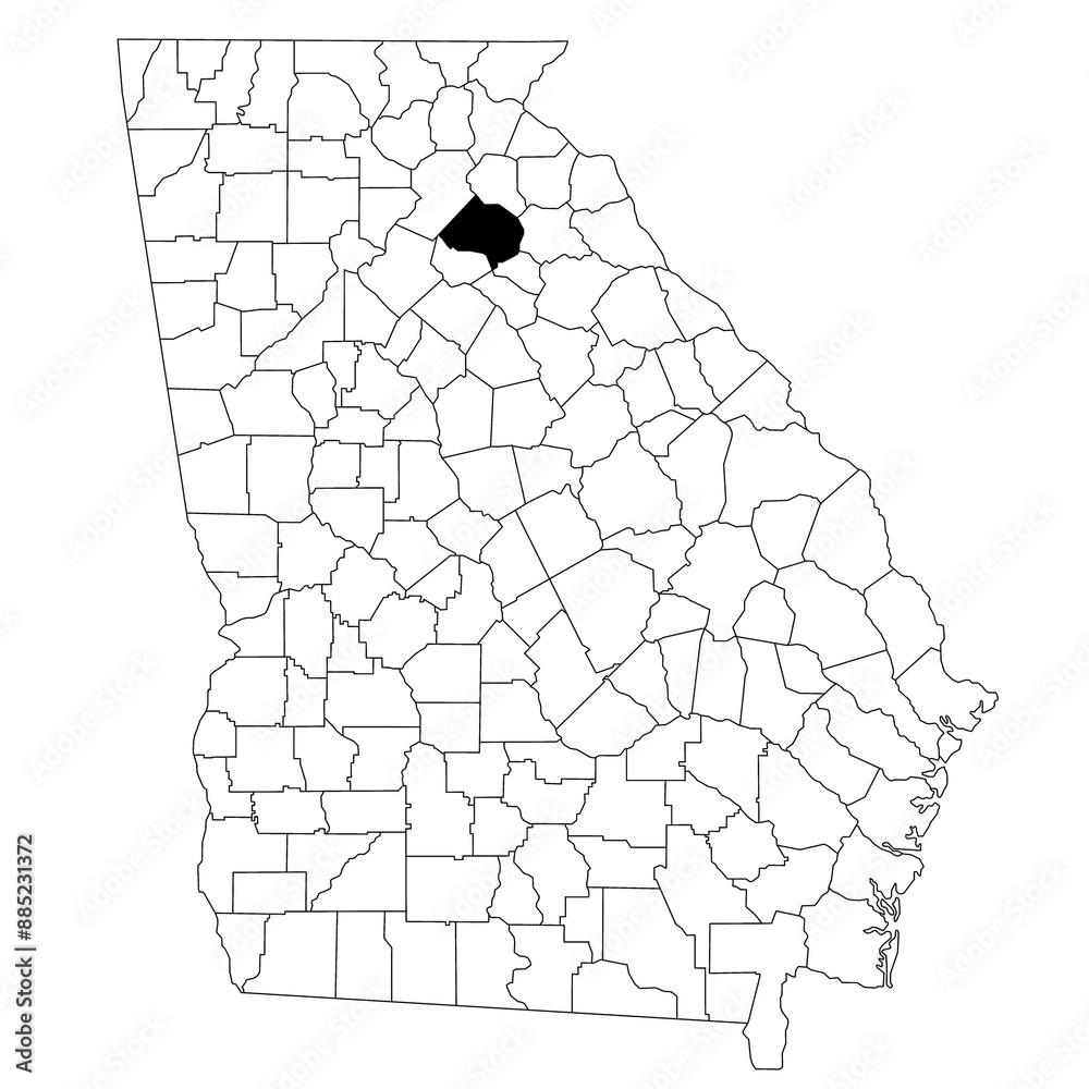 Map of Jackson County in Georgia state on white background. single ...