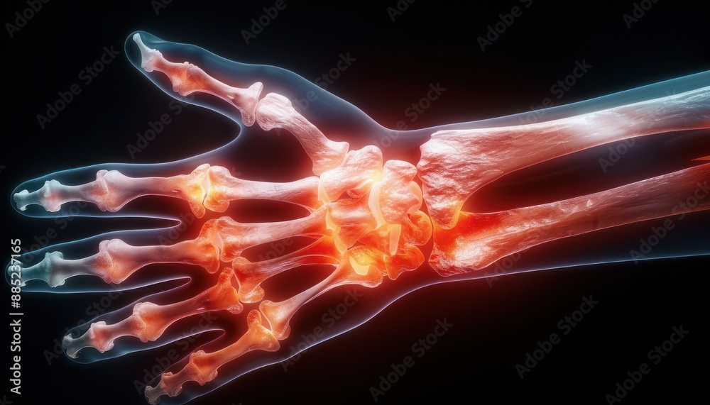 Detailed Anatomical Scan of Wrist Bones Radiographic Analysis of Carpal ...