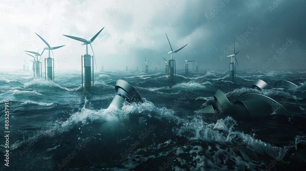 hydroelectric power is renewable green energy powered by turbines and ...