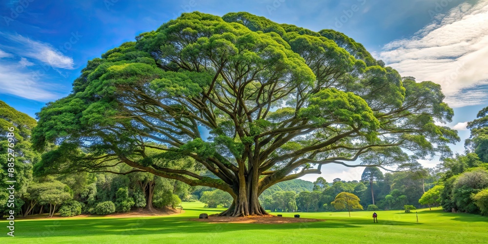 Majestic giant tree towering over Peradeniya Botanical Garden in Sri ...