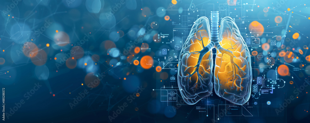 Abstract view of human lungs. Concept of respiratory system and ...