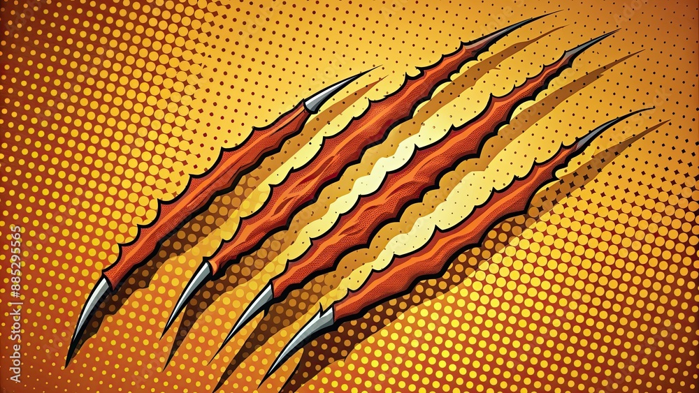 Comic style of a claw scratch on a surface , claw marks, scratch marks ...