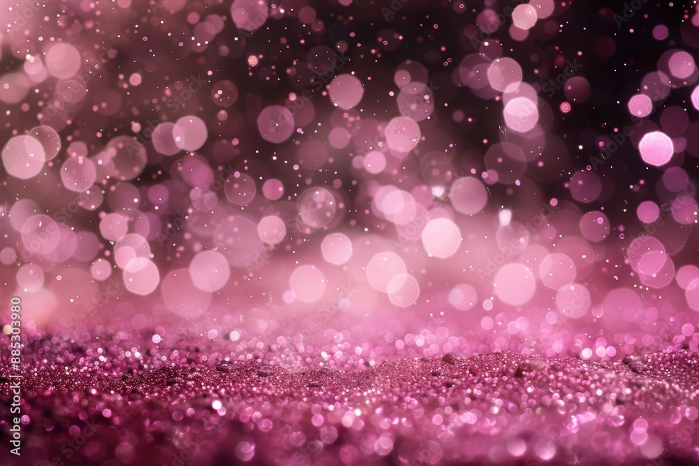 Pink glitter bokeh background with sparkling light effects conveying a ...