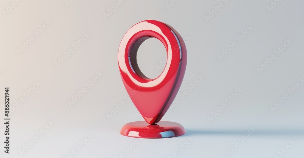 3D render of an icon design for red location symbol pin icon or ...