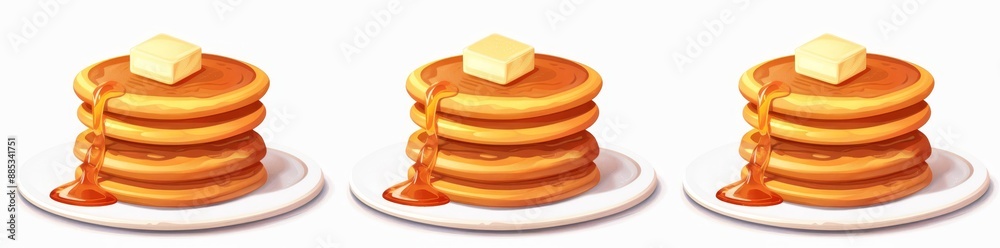Isolated pancake icons on a transparent background, modern clipart ...