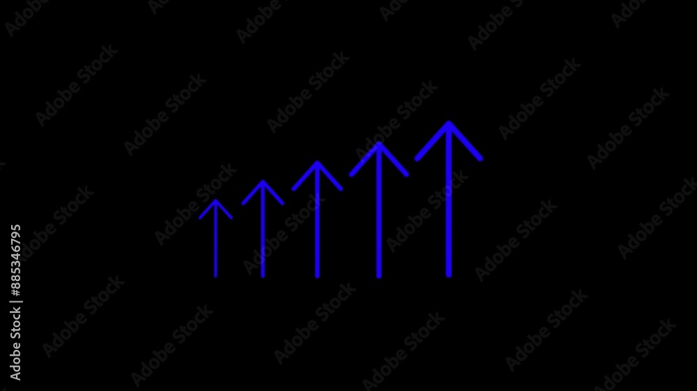 Infographic growth 2D object animation. Increase sales in business flat ...