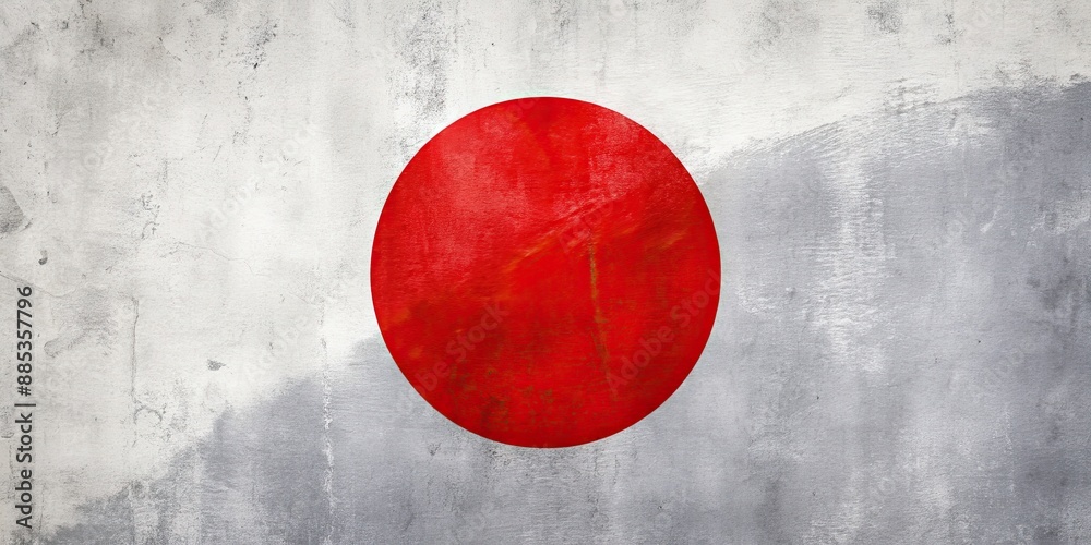 Japanese flag with red circle on white background, Japan, flag ...