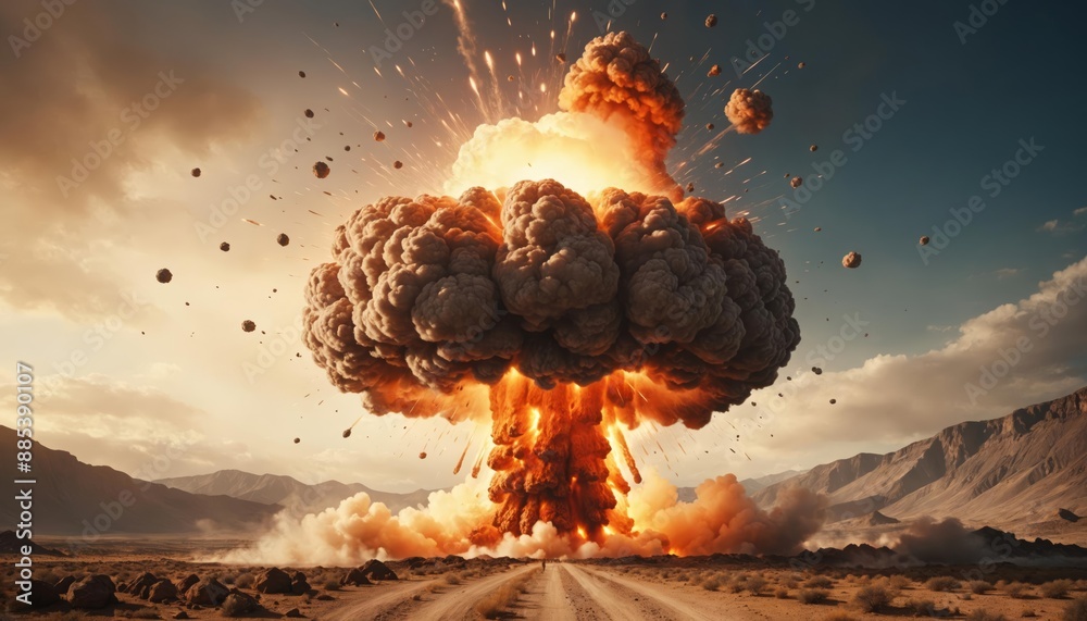 Nuclear bomb explosion and radiation aftermath, destructive power of ...