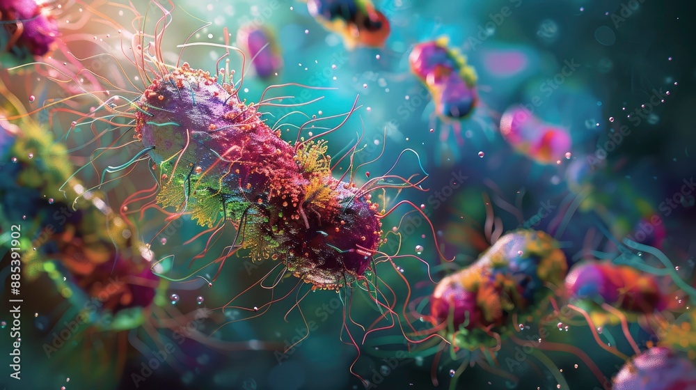 Artistic representation of bacterial communication through quorum ...