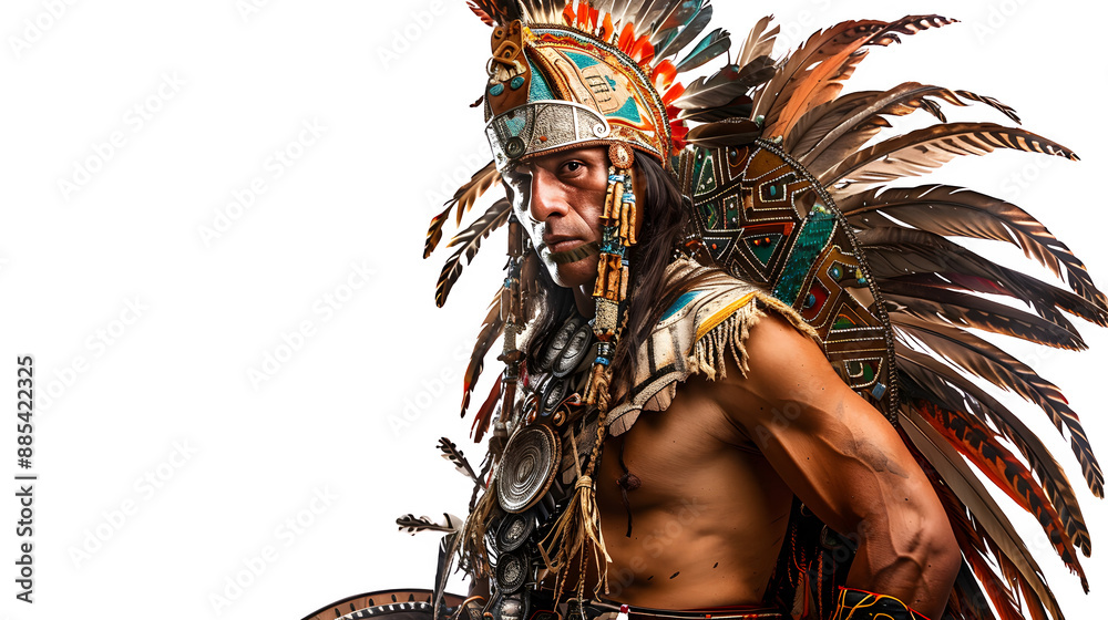Hispanic Heritage Month Aztec warrior, traditional Mesoamerican warrior ...
