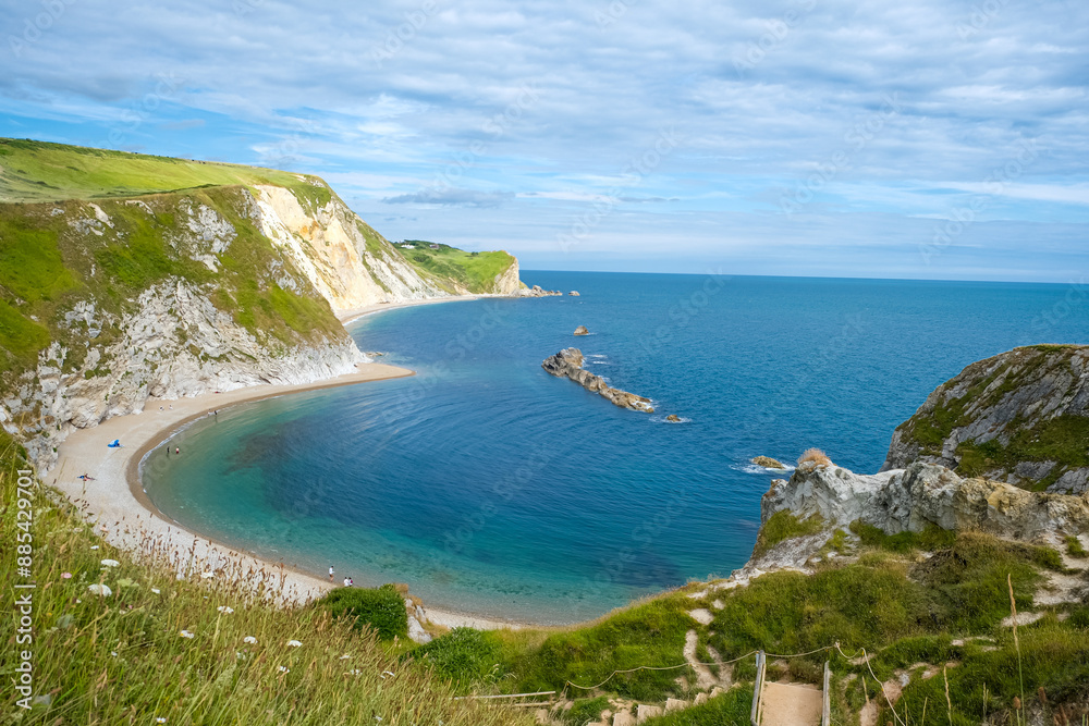 Man O'War Beach next to Durdle Door on Jurassic Coast, Dorset, England ...
