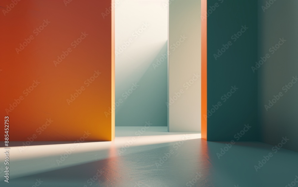 Geometric abstract art with bold shapes and contrasting colors clean ...