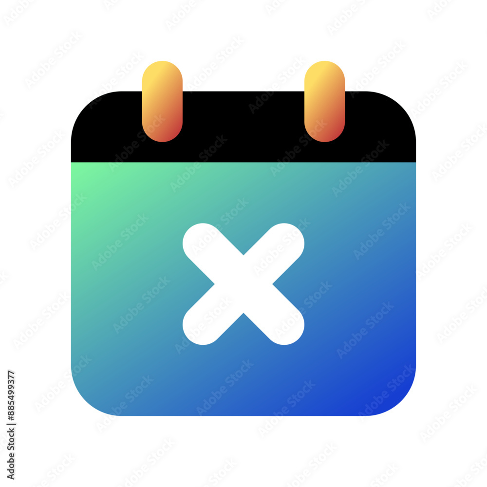 Editable vector delete calendar event icon. Part of a big icon set ...