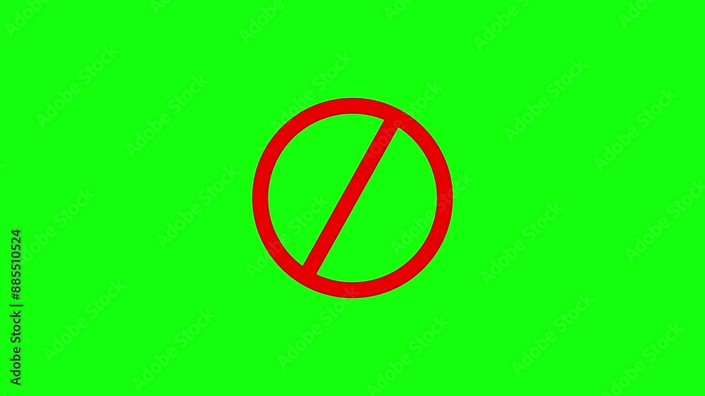 Red stop mark, icon, no parking symbol, no entry symbol footage motion ...