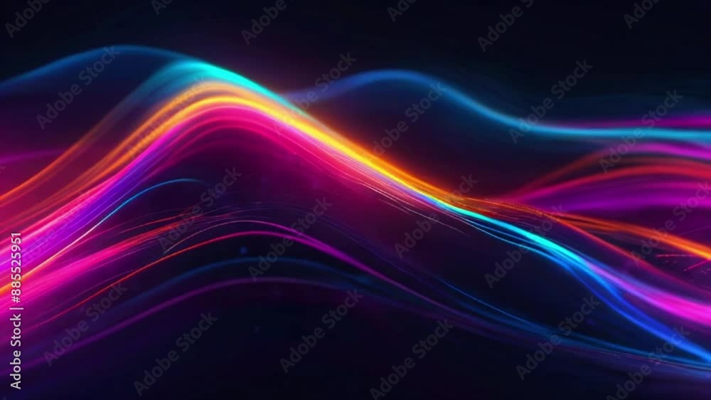 liquid flow of neon colors with a holographic effect, where the colors ...