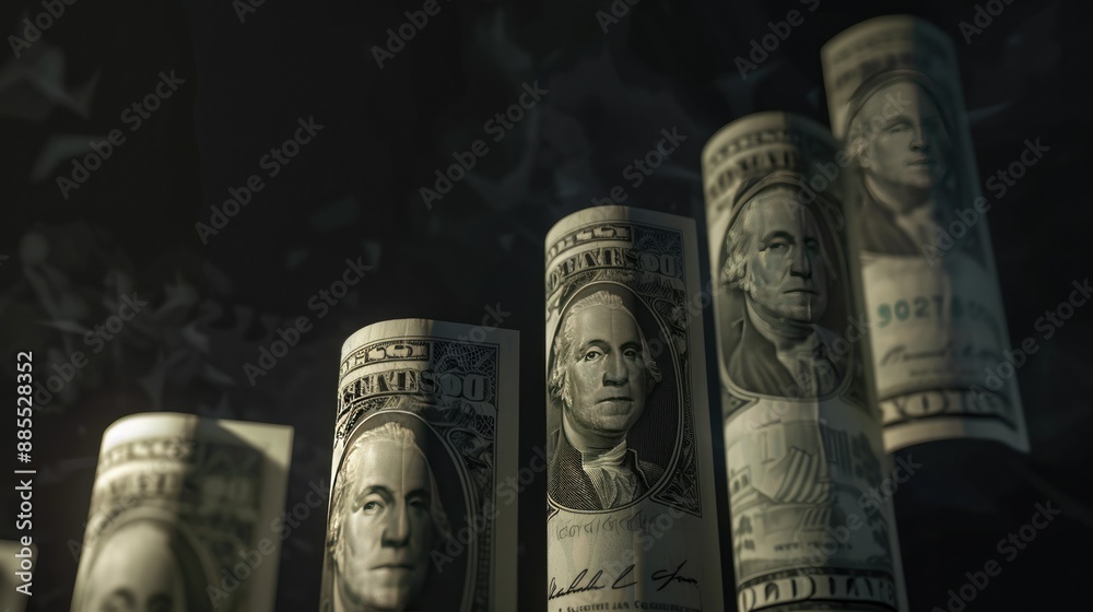 Illustrate a graph showing the steady increase in the value of the ...