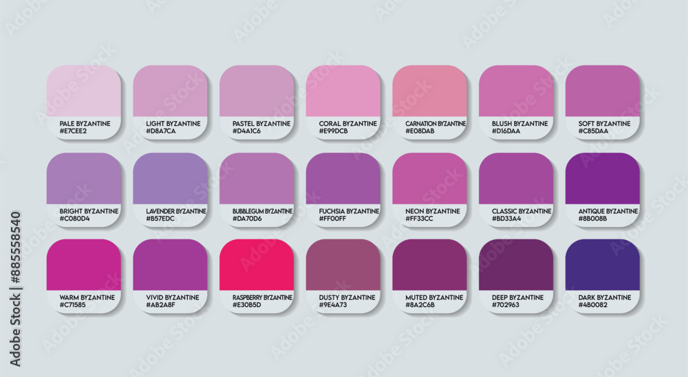 Byzantine Color Palette, Byzantine Color Guide Palette with Color Names ...