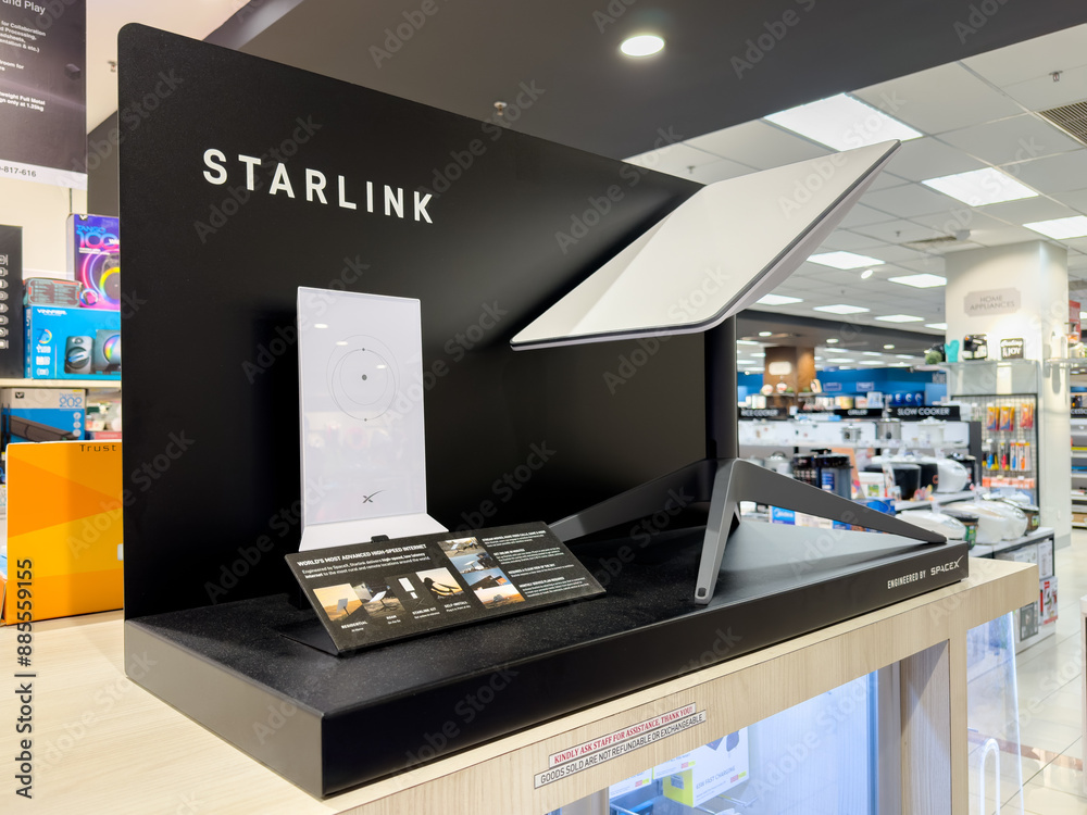 PENANG, MALAYSIA - Jul 15, 2024: Starlink broadband satellite internet ...
