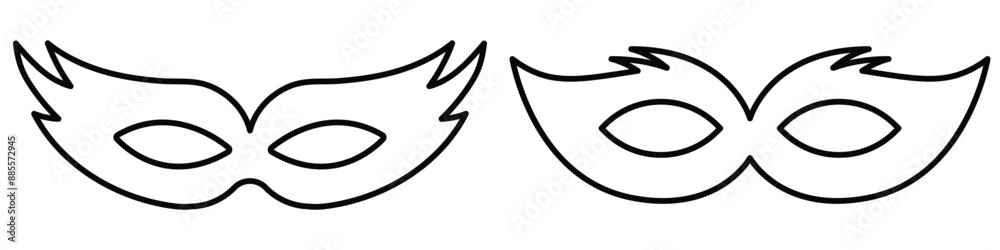 Superhero or thief mask with eye slits vector black icon set ...