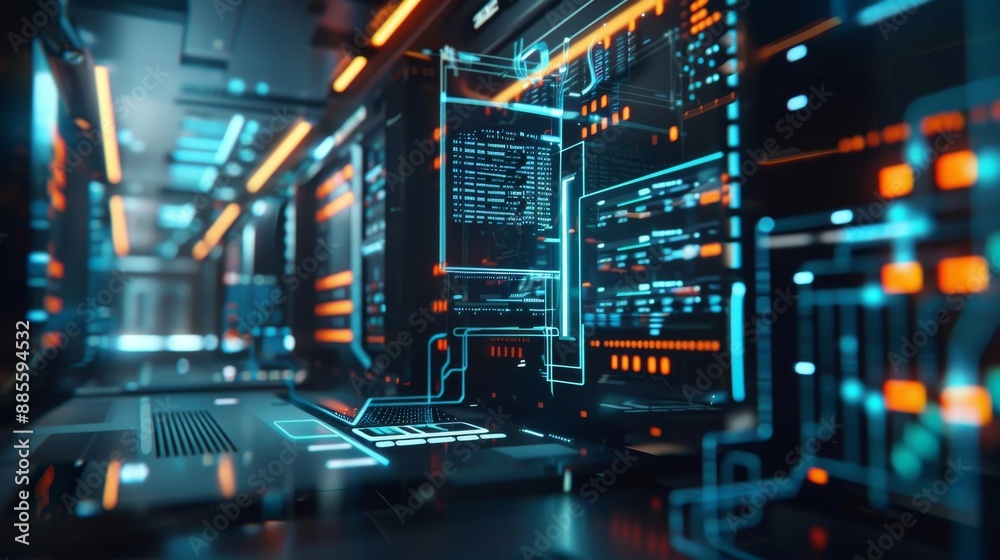 System software is being updated and upgraded, as shown in this 3D ...