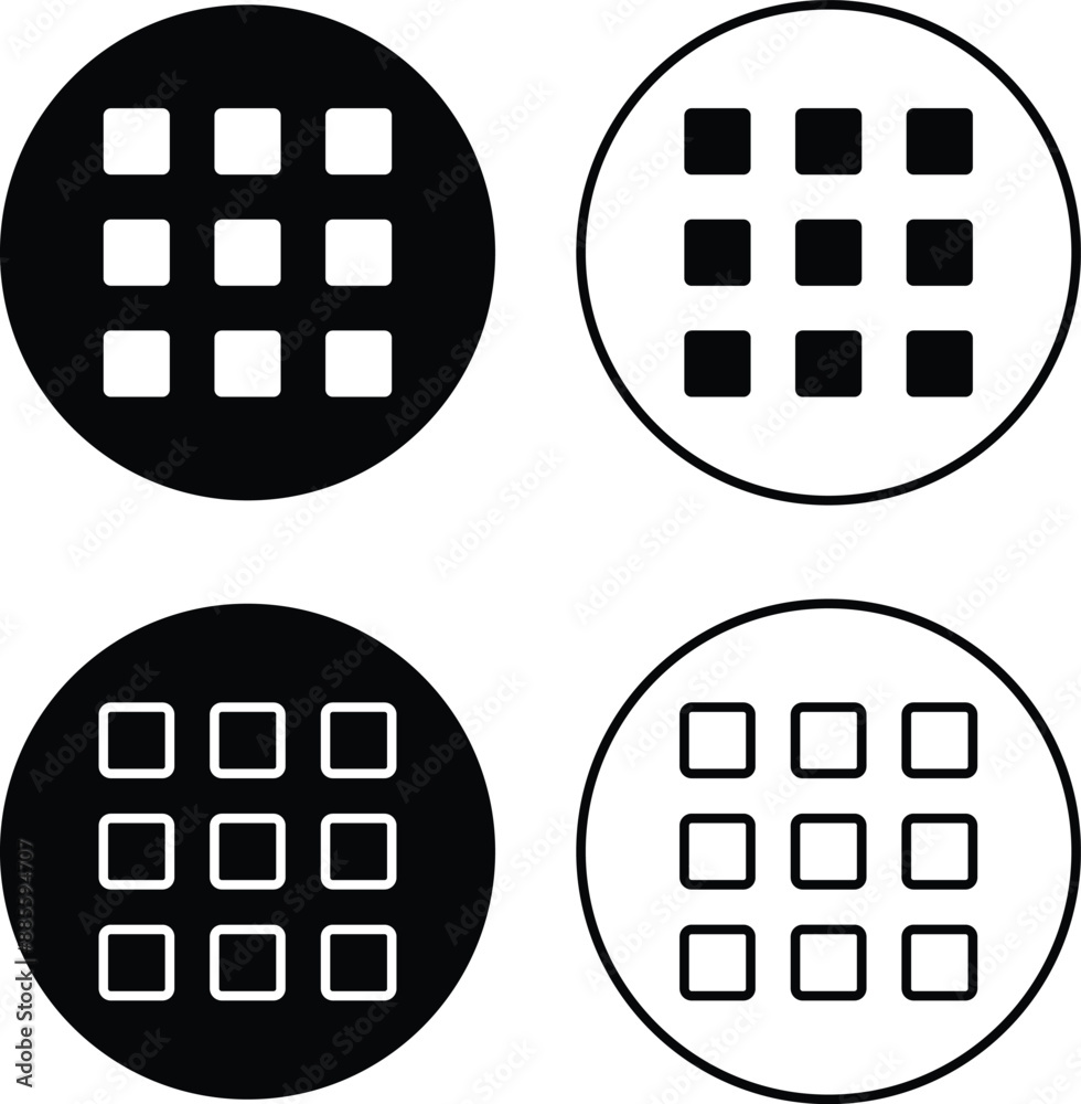 Menu Icons Set Black Flat And Line Vector Collection Ui Design Elements Interface Design