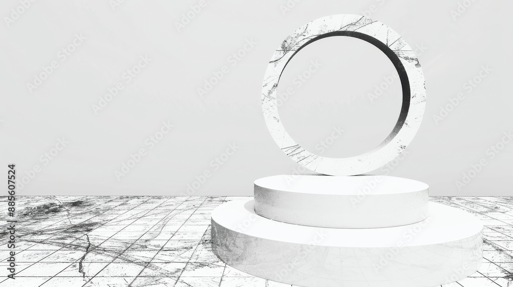 high quality artwork of a beautiful 3d generated clean and empty big ...