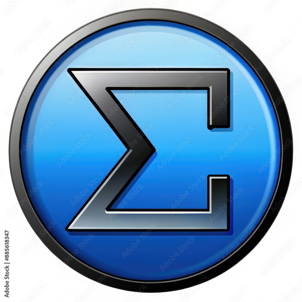 Blue Circle With Metallic Sigma Symbol. Generative AI Stock ...