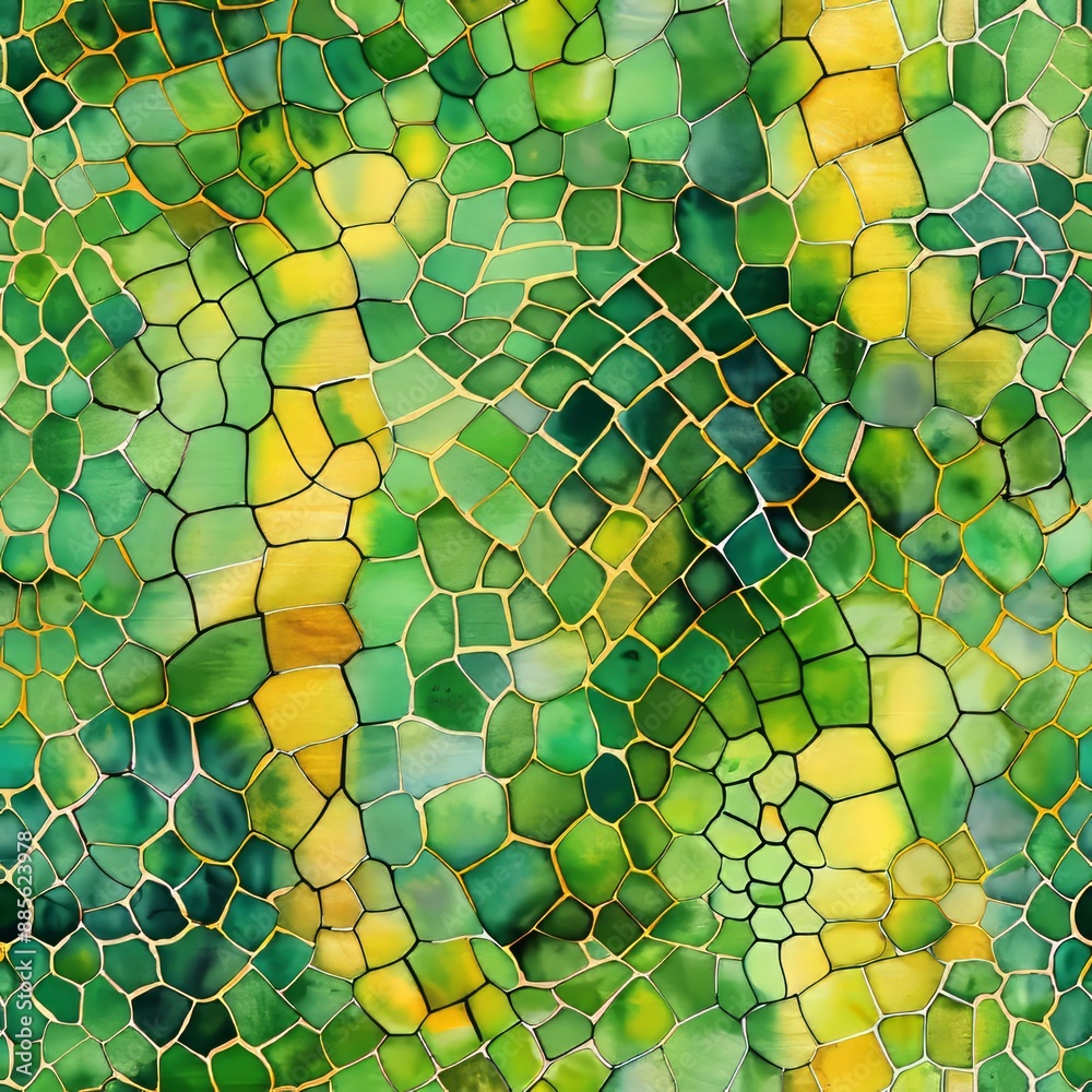 Watercolor seamless pattern showcasing python skin, intricate scales in ...