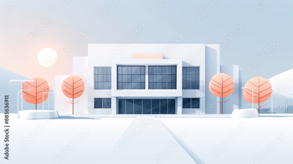 A modern university with interactive digital campuses and holographic ...