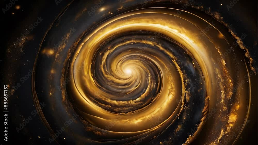 A representation of golden spiral galaxy and stars. Cosmos, galaxy, the ...