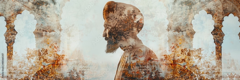Double exposure artwork depicting the revival of Persian culture and ...