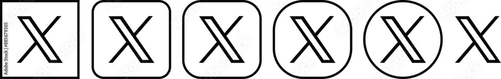 X app logo Twitter editorial icon in line set. X new Social Media ...