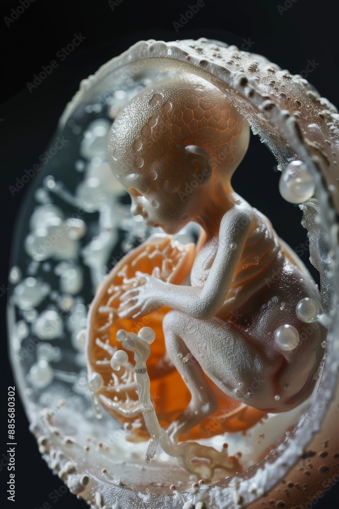3D Model of Human Embryo at Blastula Stage Highlighting Cell ...
