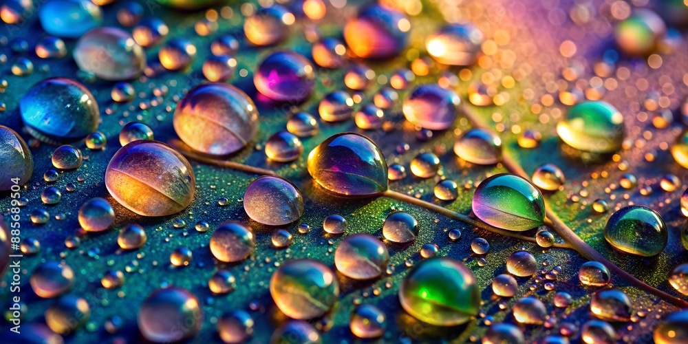 Shimmering droplets of iridescent liquid morph into amorphous forms on ...