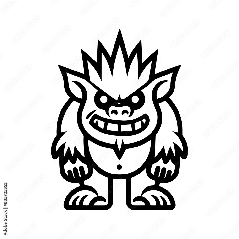 troll icon or modern line symbol. Vector line art and icon design with ...
