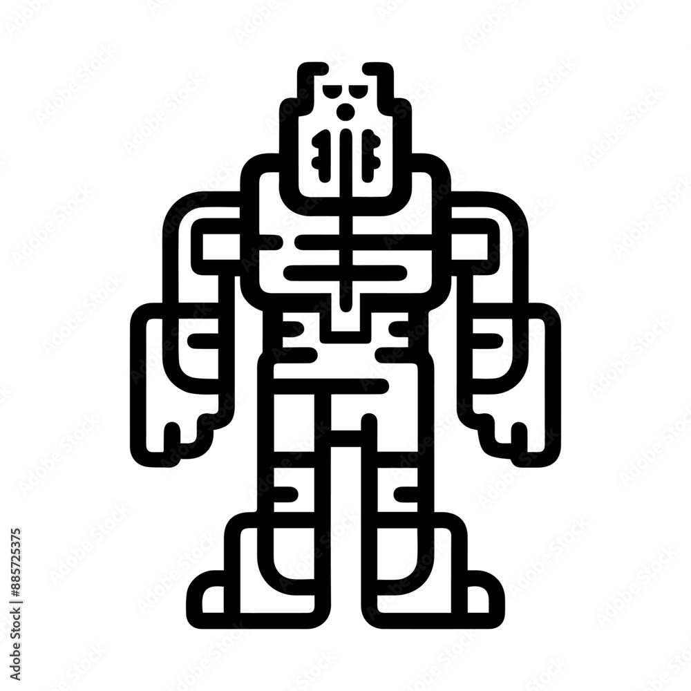 golem icon or modern line symbol. Vector line art and icon design with ...