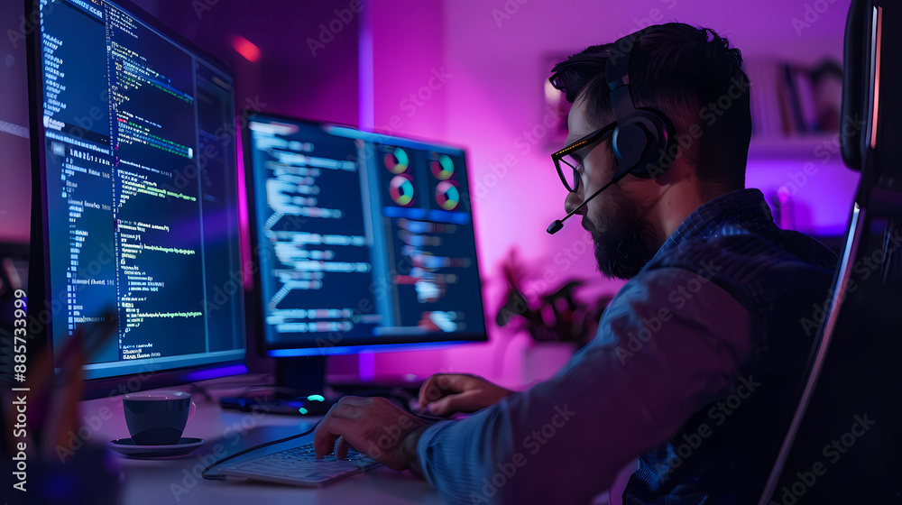 Debugging the Future: Programmers in Action Stock Photo | Adobe Stock