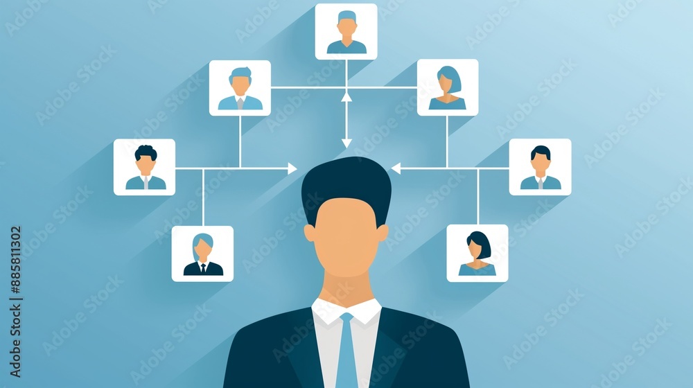 Modern employment concept illustrated through a structured ... Modern employment concept illustrated through a structured ...
