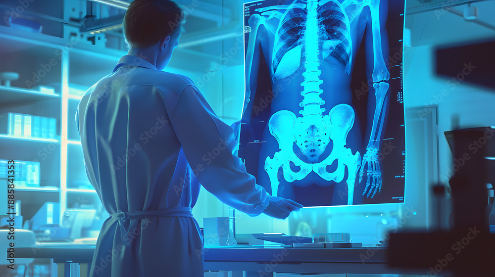 doctor medical professional examine X-ray image hospital laboratory ...