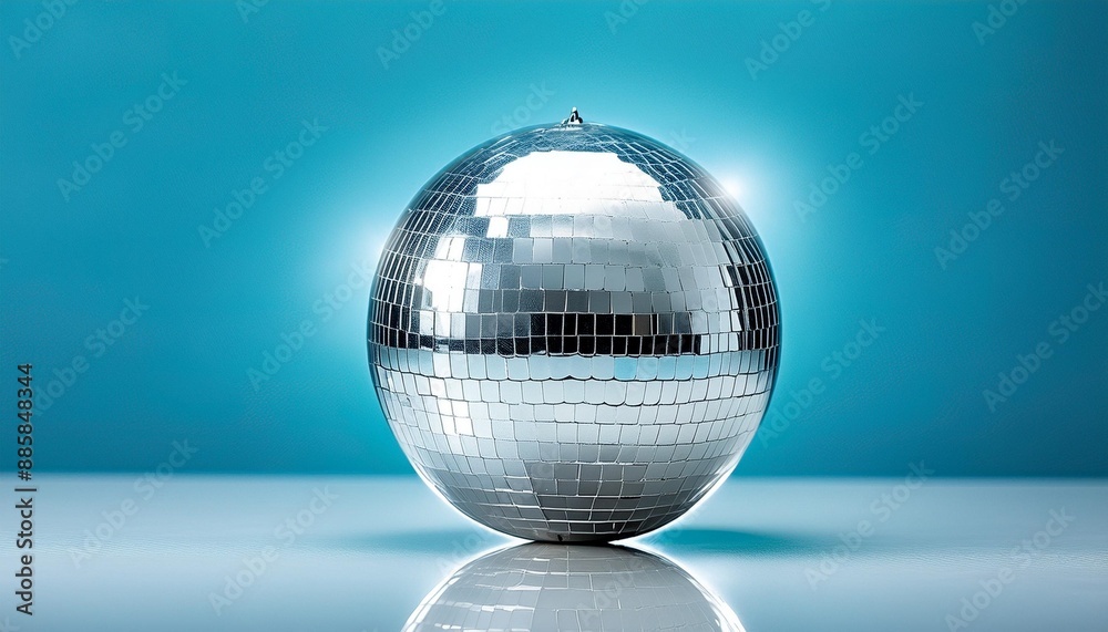 a glowing silver ball with a mirror like reflective surface positioned ...