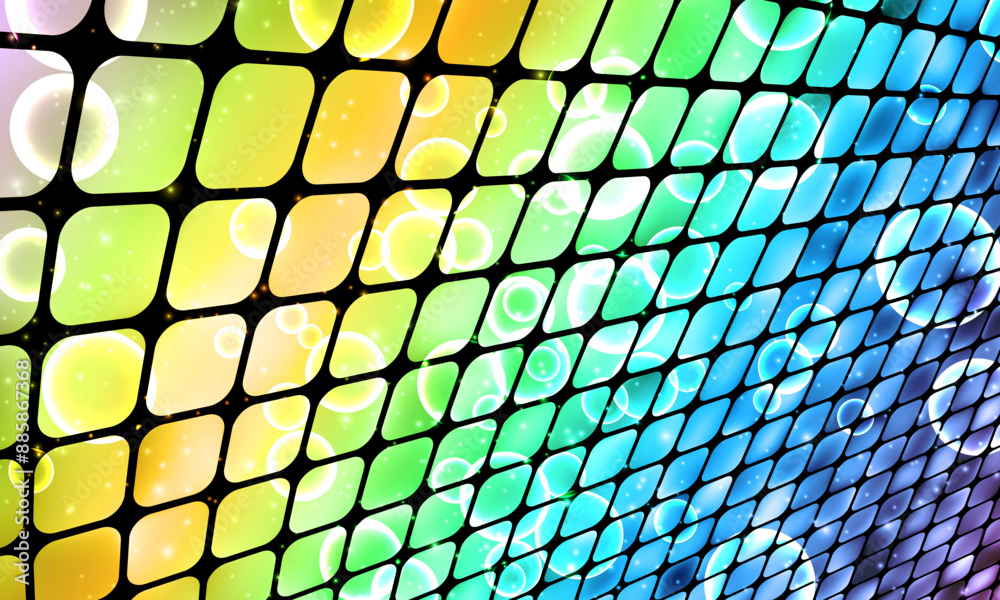 Large led projection screen. Light show on the stage bright color ...